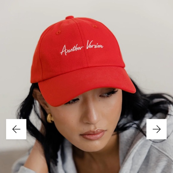 Nordstrom | Accessories | New Another Version Red Logo Cursive Hat ...